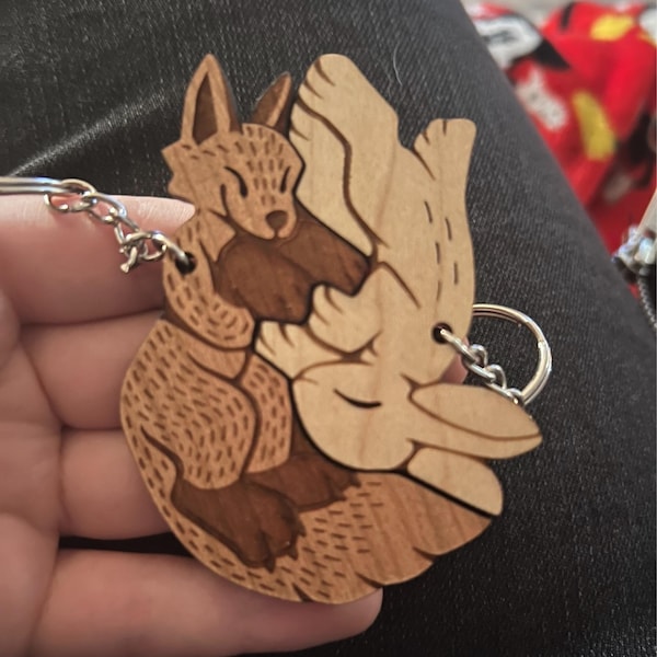 Interlocking Fox and Dragon Keychains - Friendship or Relationship ...