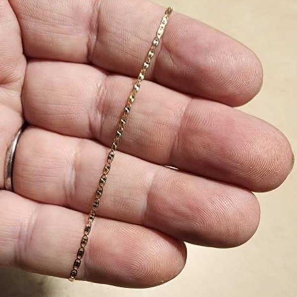 Solid 10K Tricolor Gold Chain, 10KT Tri-tone Gold Chain, Real Gold ...