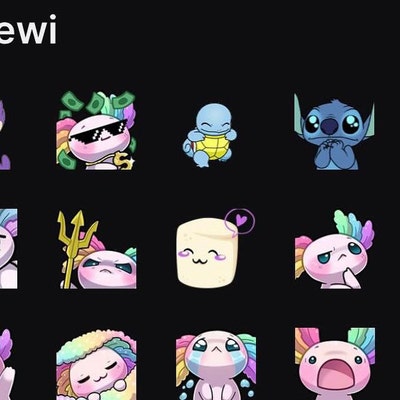 Blue Axolotl Twitch Emotes/ Emote Set/ Streaming, Youtube, Facebook ...