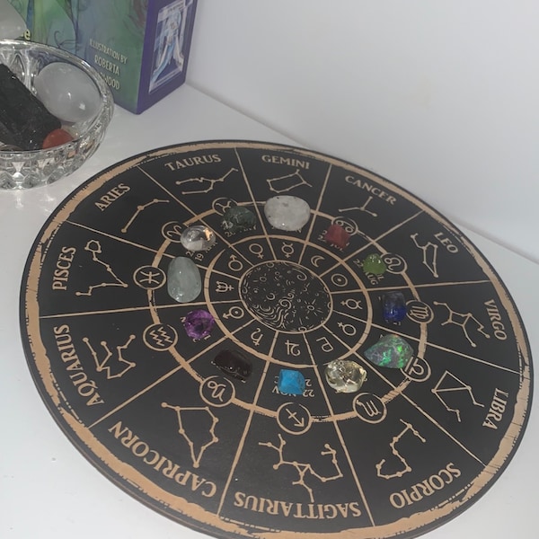 Zodiac Wheel Board // Astrology Guide // Magickal Decor - Etsy