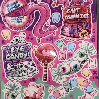 Gore Candy Waterproof Sticker Sheet - Etsy