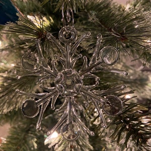 Handmade Clear Glass Snowflake Ornament Straight Tip Design - Etsy