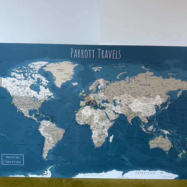 Push Pin World Map, Push Pin Map, World Map Pin Board, Cork World Map ...