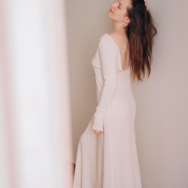 Softest Merino Wool Nightgown With Belt, 100% Merino Wool Lightweight ...