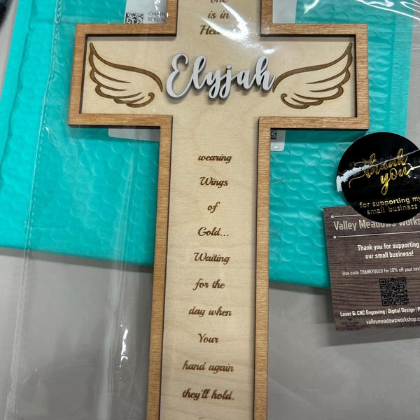 Personalized Memorial Wooden Cross | Custom Remembrance Gift | in ...
