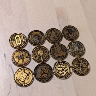 All Class Character Token Set 12 Coins, RPG Coins, Character Tokens ...