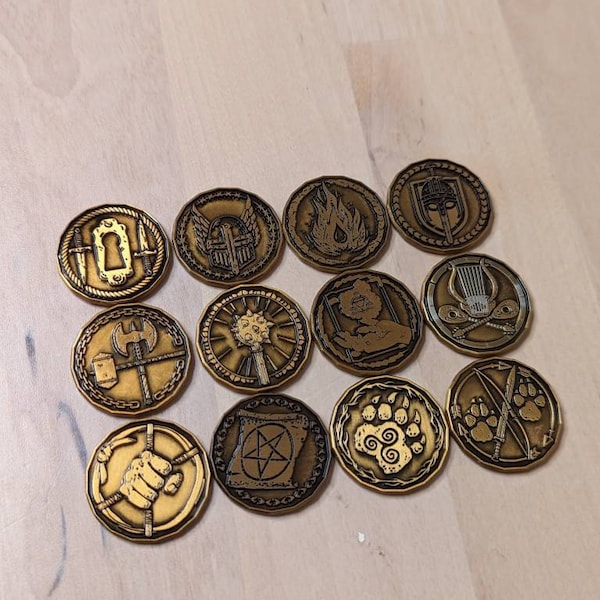 Engraved RPG Character Token Set: All 12 Class Coins - Etsy