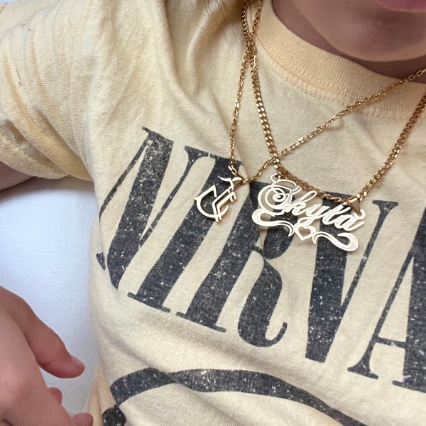 Custom Name Necklace Cuban Name Necklace Gold Name Necklace Necklace ...