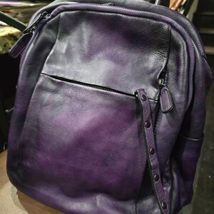 Genuine Leather Mini Backpack for Women Knapsack Vintage Leather ...