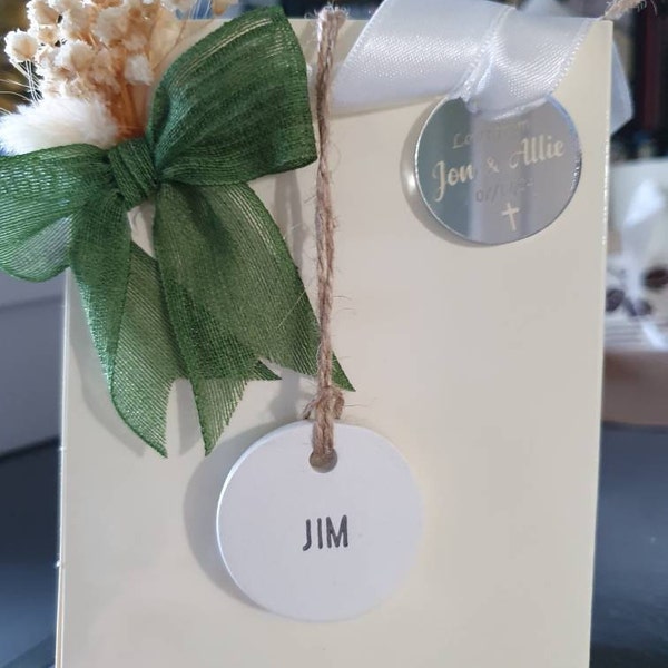 Clay Name Tags, Personalised Clay Tags, Place Names, Wedding Favours ...