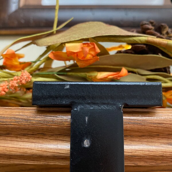 Christmas Stocking Hanger, Rustic, Black Iron Mantel Hanger, Farmhouse ...