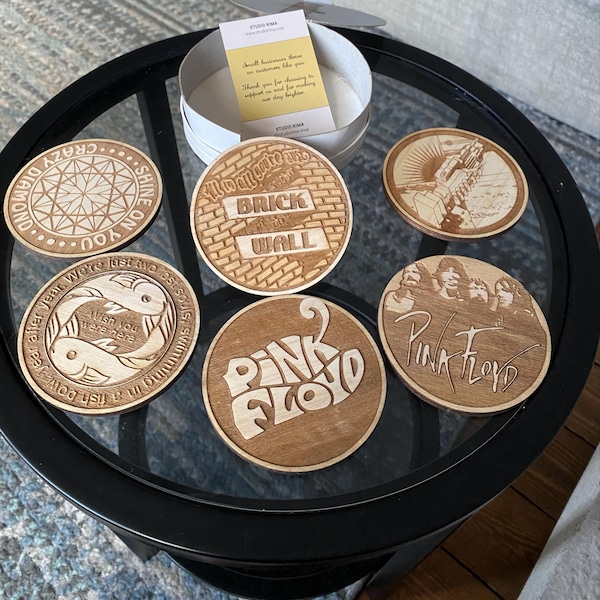 Super Mario Bros Wooden Coasters Set - Geek Gift - Gamer Collectibles ...