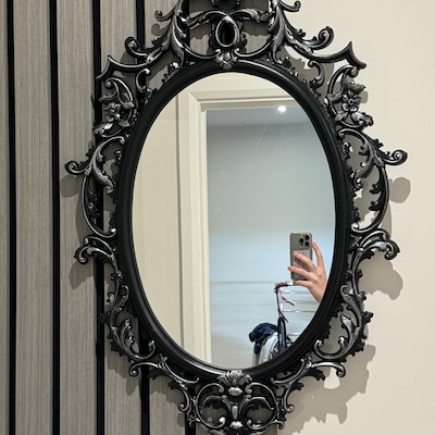 Dark Cottagecore Mirror, Rose Garden, Princess Mirror, Black Wall ...