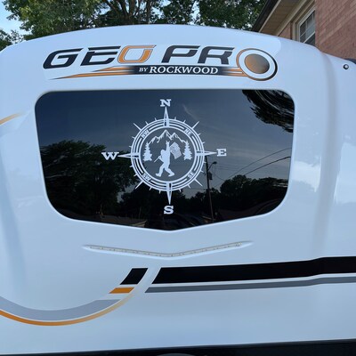 Wolf Compass PNW Decal Compass Decal Large Wolf Decal RV - Etsy