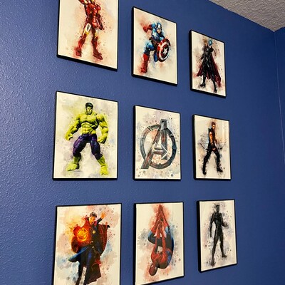 Set 9 Superheroes DOWNLOAD Marvel Print Superhero Avengers Poster ...