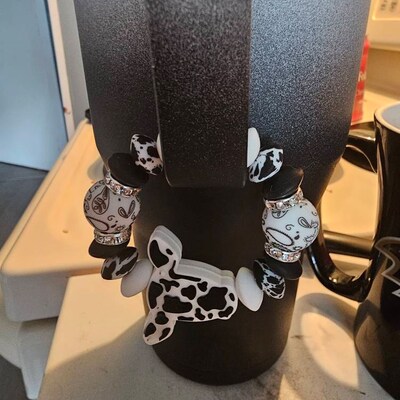 Western Keychain Wristlet for Women, Animal Beaded Keychain, Cow Gifts ...