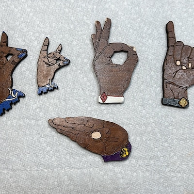 Sorority and Frat Hand Symbols Laser Cut Unfinished Wood Ready to Paint ...