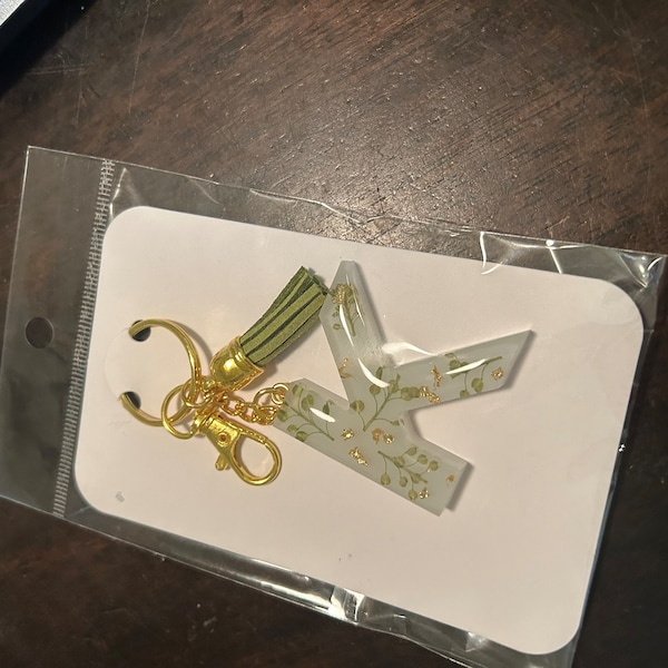 Handmade Cloud Resin Letter Keychain | Cloud Keychain | Initial ...