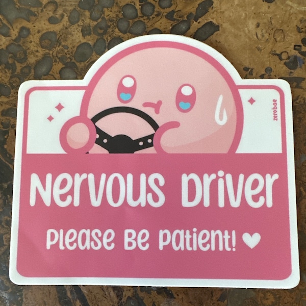 Anxious Nervous Driver Vinyl Sticker - Etsy