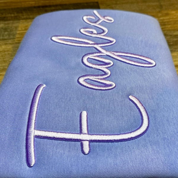 Rustic Charm 3D Puff Cursive Script Embroidery Font; 6 Sizes, Instant ...