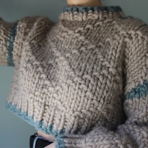 Knitting Pattern the Rook Digital Download Beginner Friendly Chucky Knit Cropped Sweater - Etsy