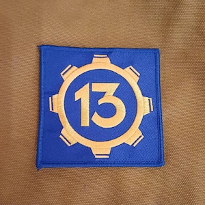 Vault 13 Fallout Style Patch Cosplay 3.5"x3.5" Inches Square Hook and ...