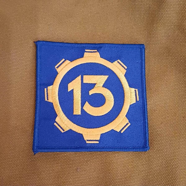 Vault 13 Fallout Style Patch Cosplay 3.5"x3.5" Inches Square Hook and ...