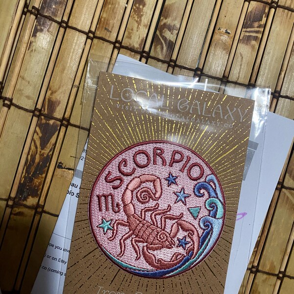 Zodiac Iron on Patch - 70s Art Nouveau Boho Embroidered Patches - Aries ...