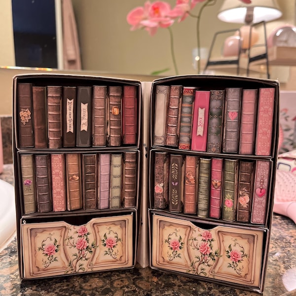 Rose and Ivory Double Fold Mini Book Shelf, Junk Journal Books ...