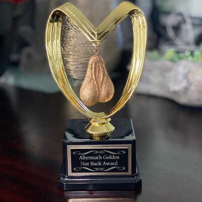 Golden Testicle Nut Sack Award Funny Trophy Fantasy Football Loser ...