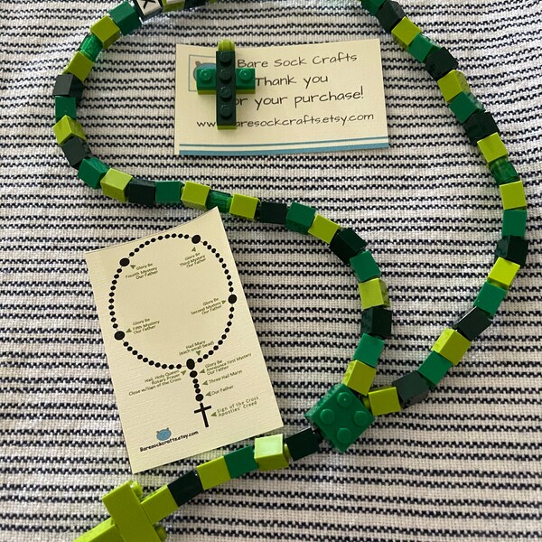 Rosary Made With Lego® Bricks - Blue, Light Blue and White Block Bricks ...
