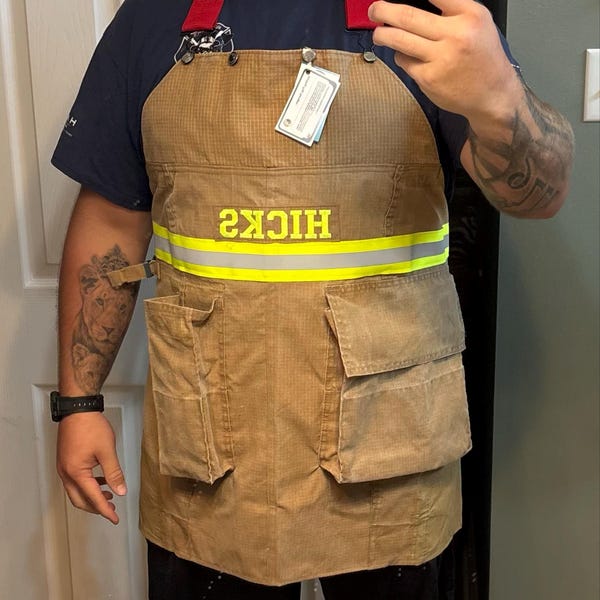 Firefighter Turnout Gear Barbeque Apron, BBQ Grilling Apron - Etsy