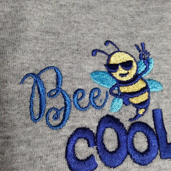 Bee Cool Embroidery Design Instant Download - Etsy