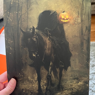Printable Vintage HEADLESS HORSEMAN Oil Painting Download Art, Gothic ...