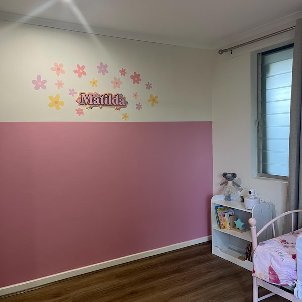 Pip+phee Butterfly Daisy Fields Name Set (bright) - Girls Room - Boho ...