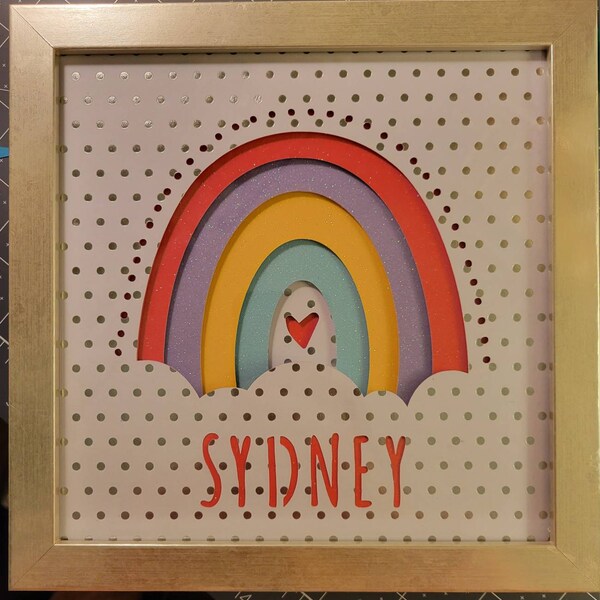 3D Custom Name Shadow Box, Boho Rainbow Svg, Layered Paper Art, Files ...