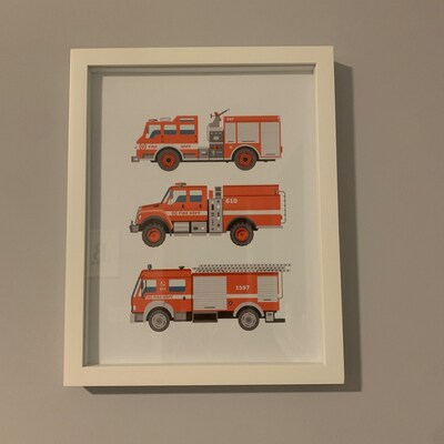 Fire Engine Print Fire Truck Printable Fire Truck Art Print Boy Room ...