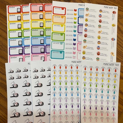 Rainbow E-reader Started & Finished Planner Stickers Reading Planner ...
