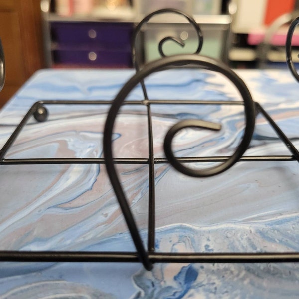 Wire Metal Coaster Holder, Coaster Stand, Holds up to 5 Ceramic Stone ...