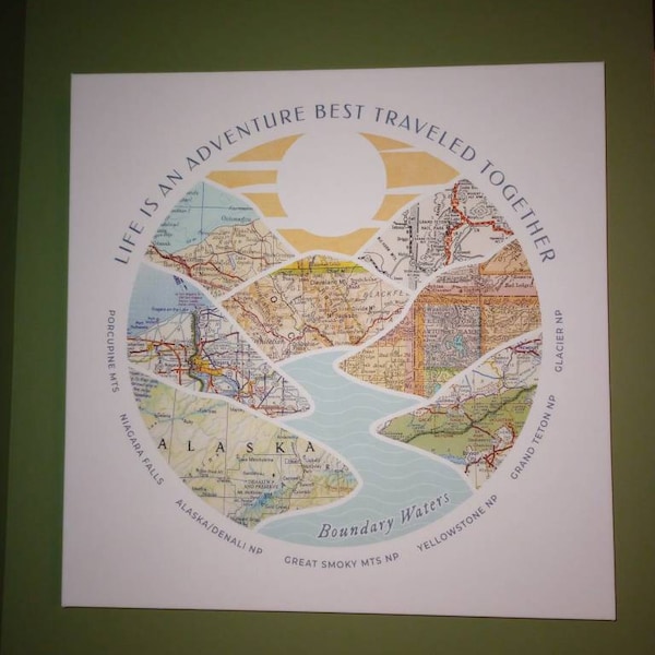 Personalized Journey Map™ Print: 2-8 Locations Mountain Wall Art ...