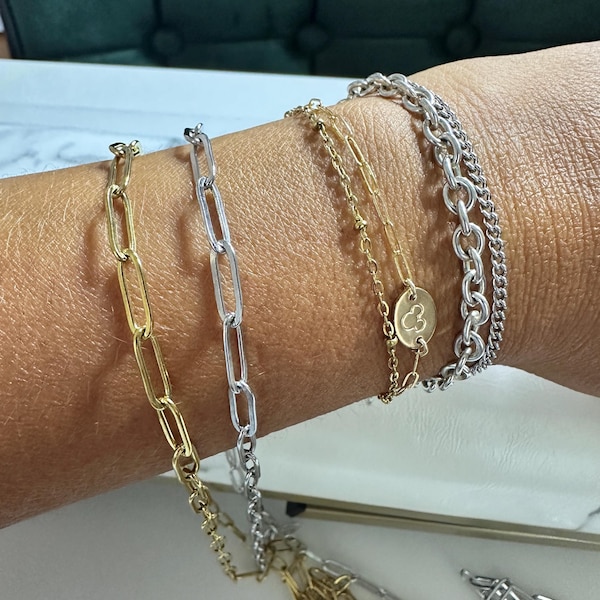 Paperclip Chain No Fade Non-tarnish - Gold Silver Wholesale Bulk Chain ...