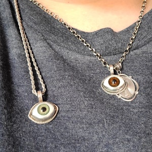 Simple Sterling Silver Glass Eye Necklace choose Your Own - Etsy