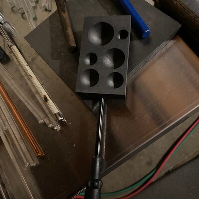 Devardi Glass Right Angle Torch Mount Graphite Marver With Wedge. for ...