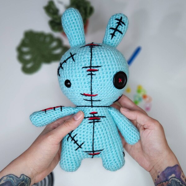 Amigurumi Voodoo Rabbit Crochet Pattern. Creepy Voodoo Bunny, Languages ...