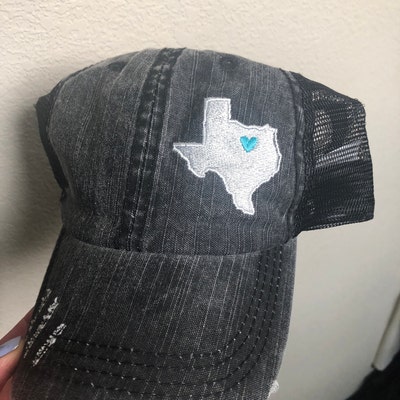 State Hat Distressed Women's Trucker Personalized State Embroidered Cap ...