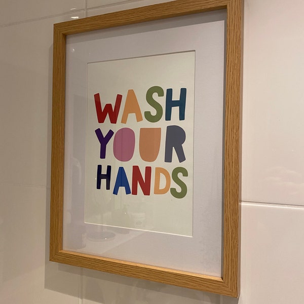 Wash Your Hands, Bathroom Wall Art, Bathroom Sign, Kids Bathroom Decor ...