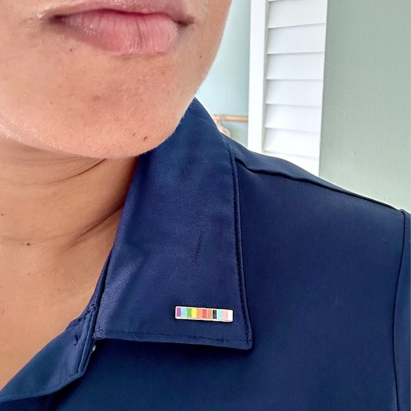 Progress Rainbow Baton Pin — Minimalist Pride Flag Accessory Gay ...