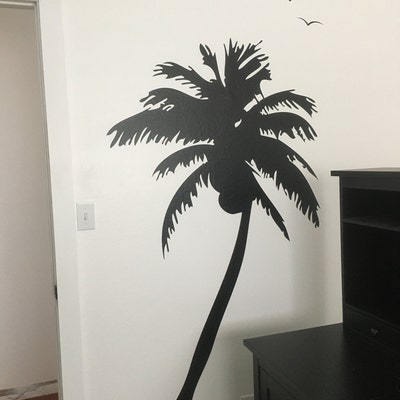 Palm Coconut Tree Wall Decal With Seagull Birds 1107 6 Feet Tall - Etsy