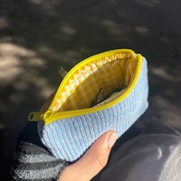 Mini Two tone snap purse card wallet pouch Cotton Corduroy cute gift ...