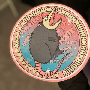 Ahhhhhhh Possum Die Cut Sticker Possum Stickers Kawaii - Etsy
